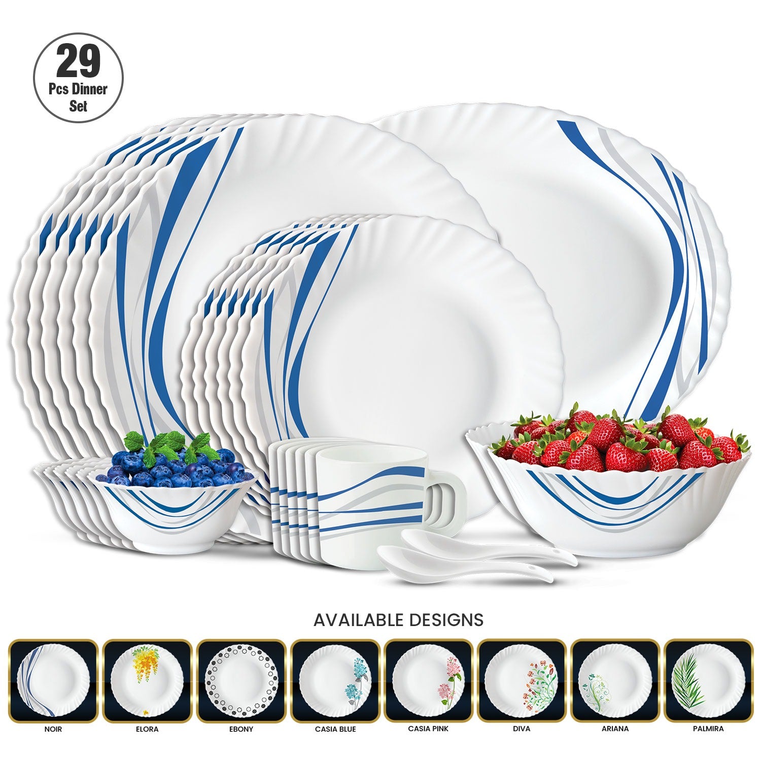 Blueberry's 29-Piece Opalware – blueberry's